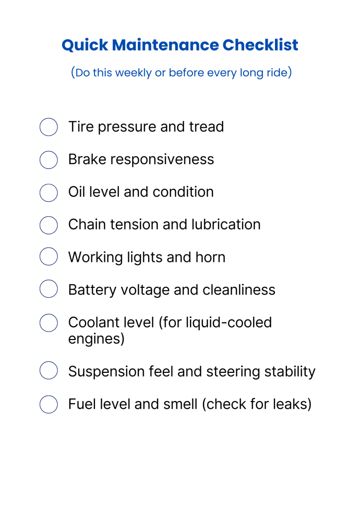 9 Motorcycle Maintenance Checks Every Rider Should Know